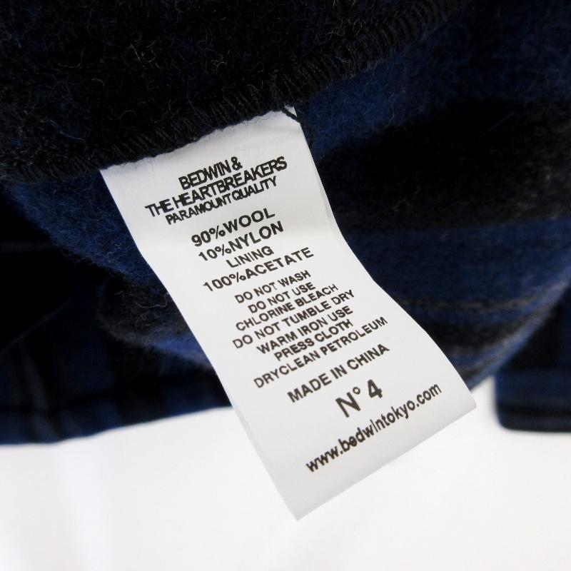 美品 BEDWIN & THE HEARTBREAKERS ベドウィン チェック シャツジャケット 22AB5571 L/S CHECK SHIRT JACKET VRONSKY CPO 青 ...