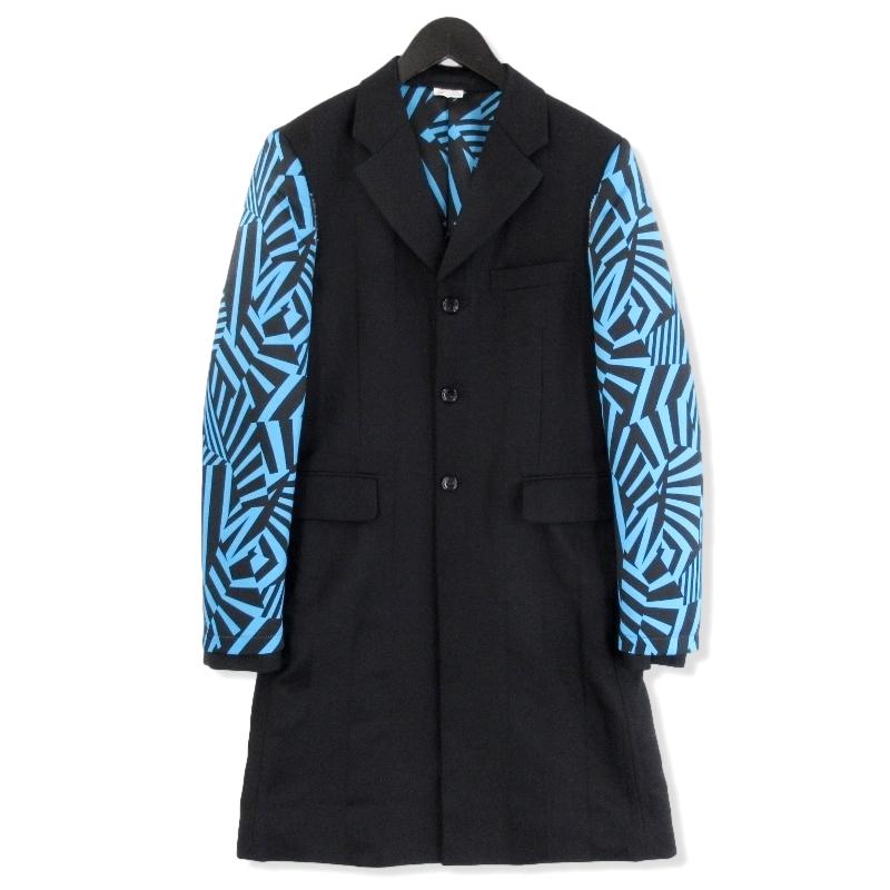 未使用 COMME des GARCONS HOMME PLUS コムデギャルソンオムプリュス ストライプ コート 23SS PK-J034 ウール 日本製 黒 S 20017356 ...