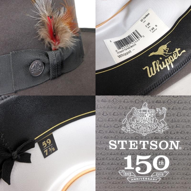 美品 STETSON ステットソン フェドラハット ウィペット TFWIPTB10230373 ファーフェルト USA製 WHIPPET グレー 59 20017416 : クラシック ...