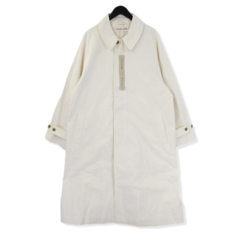 未使用 POLYPLOID ポリプロイド ロングコート 01-A-08 LONG COAT A コットン ステンカラーコート オフホワイト 3 ...
