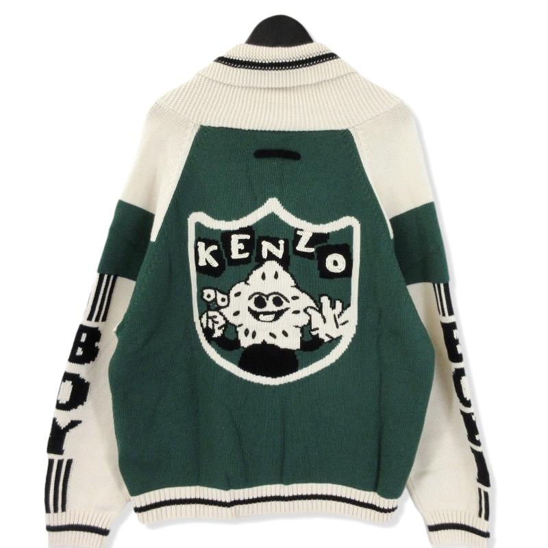 未使用 KENZO ケンゾー カーディガン FD55CA3683BB BOKE BOY CARDIGAN ボケボーイ ニット グラスグリーン L タグ付き 20018092 : クラシック ...