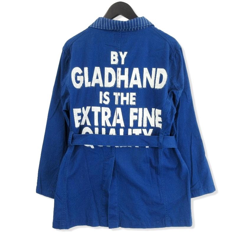 未使用 BY GLAD HAND バイグラッドハンド ストライプ コート BYGH-18-SS-07 HABERDASHER-COAT インディゴ M タグ付き 20018629 ...