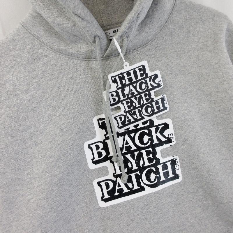 未使用 BlackEyePatch ブラックアイパッチ プルオーバーパーカー BEPFW21TP27 21AW OG LABEL HOODIE レーベル ロゴ H.GRAY M ...