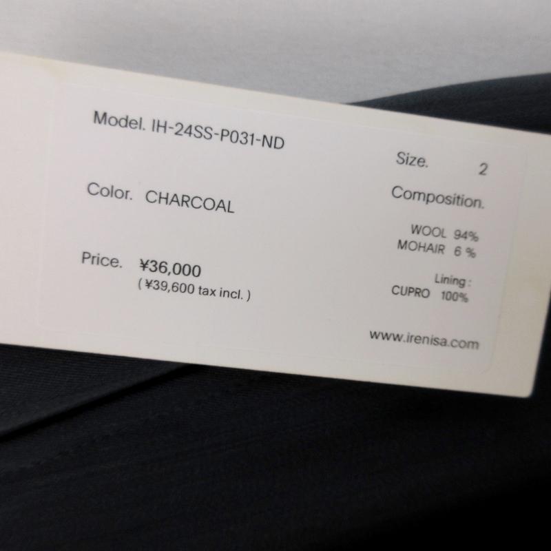 未使用 IRENISA イレニサ TWO TUCKS WIDE SHORTS IH-24SS-P031-ND 2タックス ワイドショーツ CHARCOAL 2 タグ付き 20019066 ...