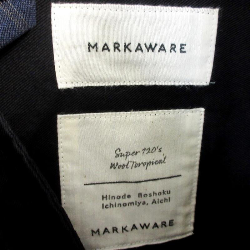 未使用 MARKAWARE マーカウェア フラットフロントトラウザー A21B-06PT01C 21SS FLAT FRONT インディゴ ストライプ 2 タグ付き 20019296 ...
