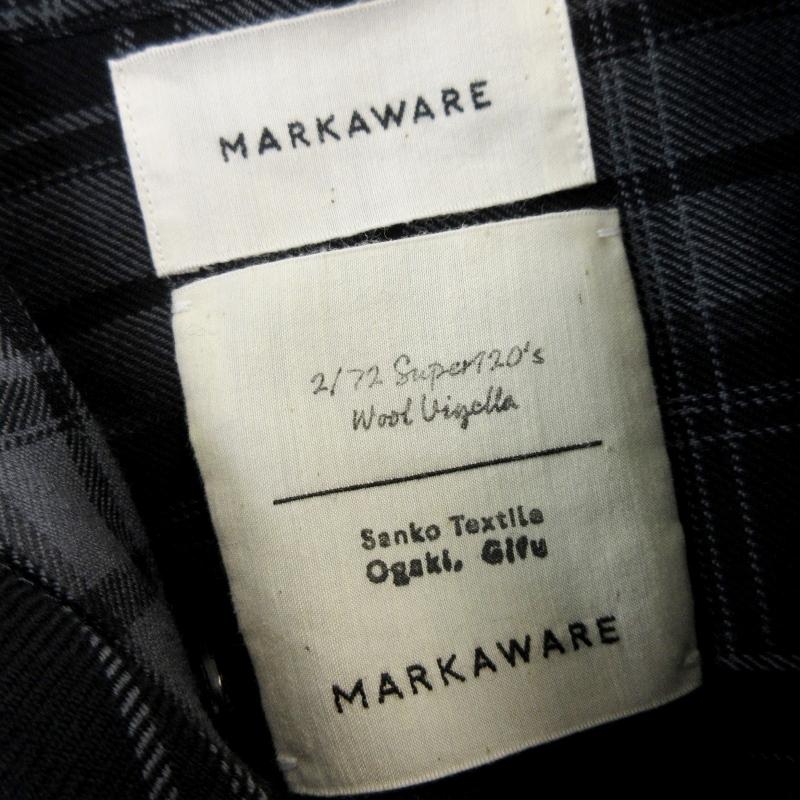 未使用 MARKAWARE マーカウェア オーガニックウールチェックヴィエラ パジャマシャツ A23C-10SH03C ブルー 2 タグ付き 20019668 : 20019668 ...