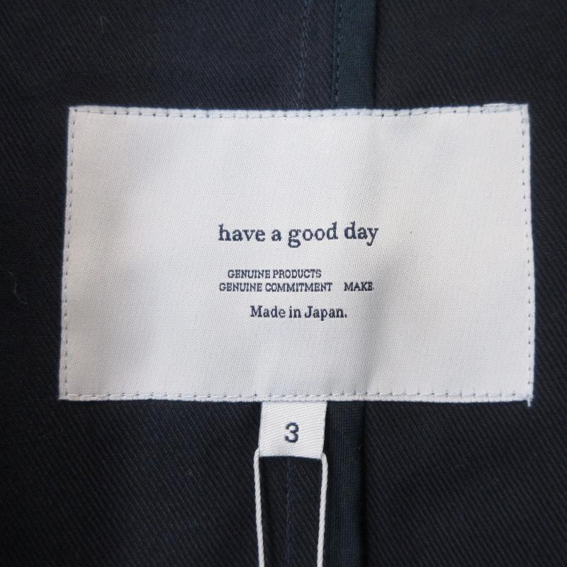 未使用 have a good day ハブアグッドデイ フーデッドコート HGD-162 Hooded Coat フード付 ネイビー 3 タグ付き 22000453 : クラシック - 通販 ...