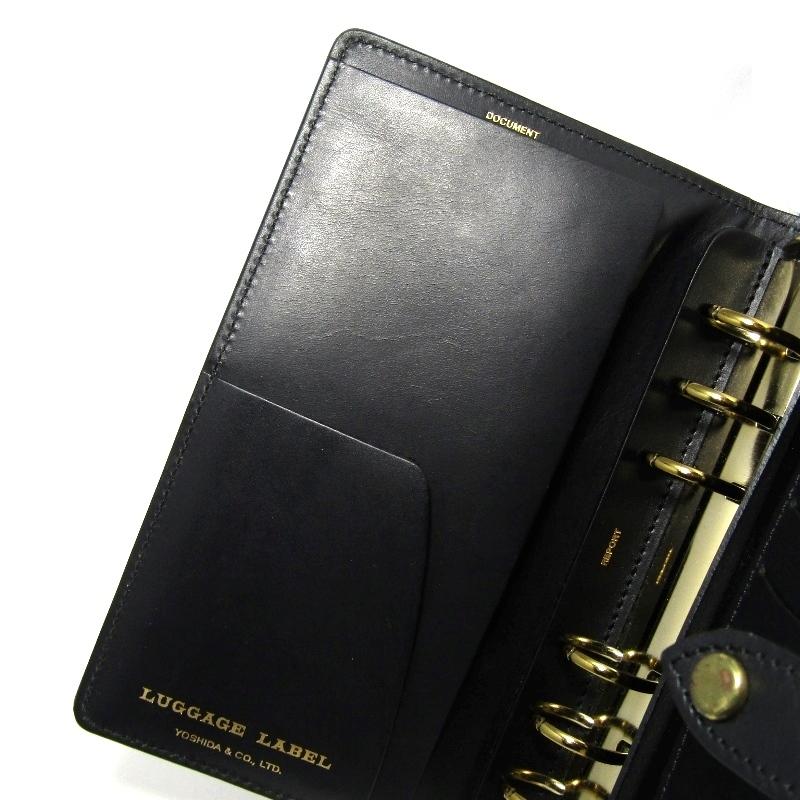 LUGGAGE LABEL 未使用 ラゲッジレーベル システム手帳 912-03242 システムバインダー ブラック 黒 24001415 ...