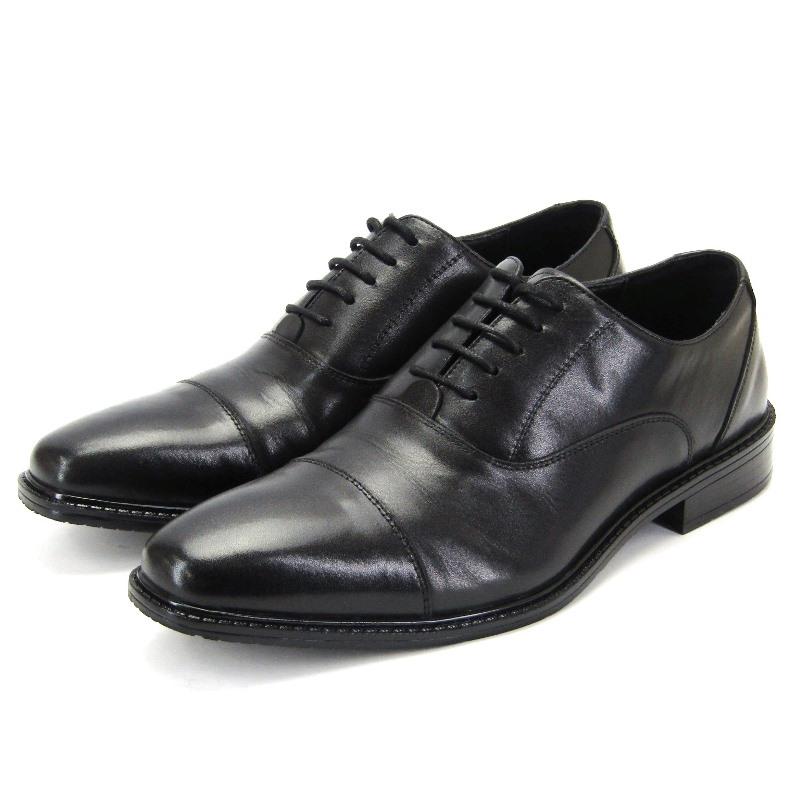 美品 TETE HOMME テットオム 42EEE キャップトゥ T6910 カウレザー 内羽根 ストレートチップ ブラック 黒 ...