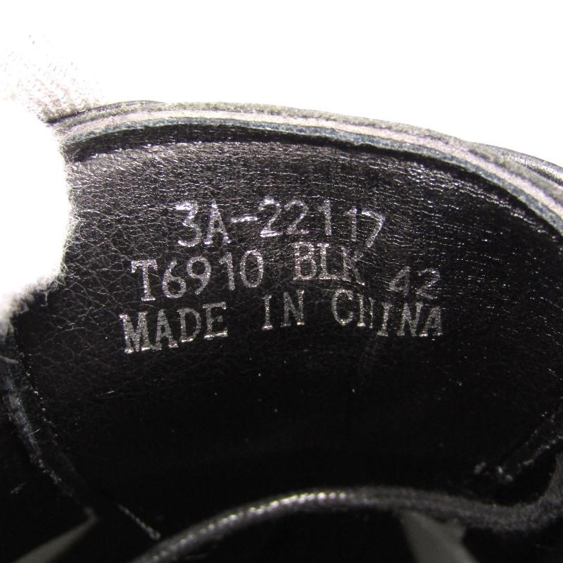 美品 TETE HOMME テットオム 42EEE キャップトゥ T6910 カウレザー 内羽根 ストレートチップ ブラック 黒 ...