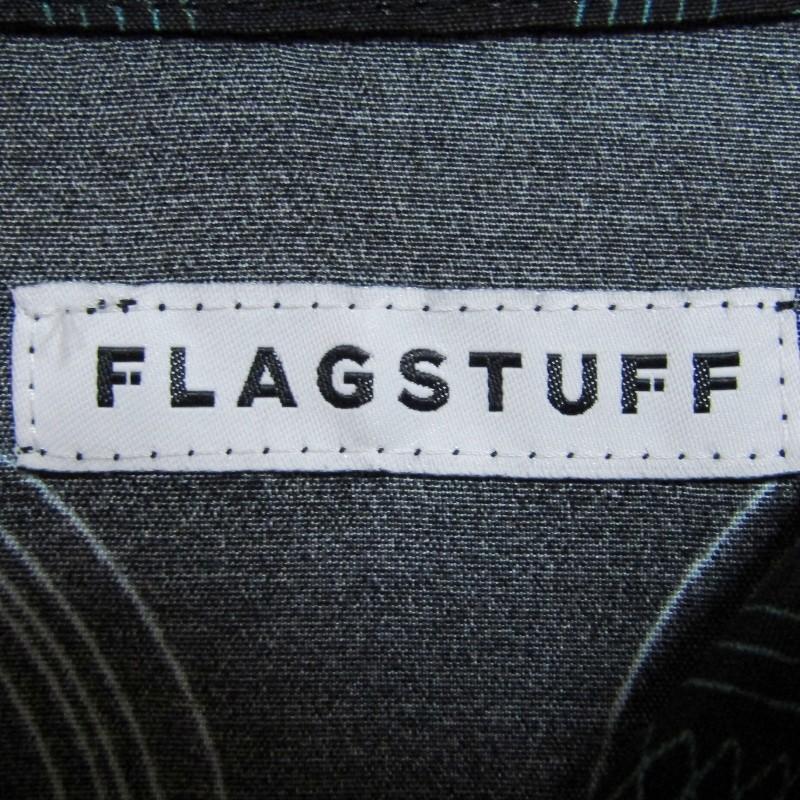 未使用 FLAGSTUFF フラッグスタッフ 長袖シャツ Ten-Thousand Yen L/S Shirts 18SS-FS-11 レーヨン 黒 M タグ付き メンズ 中古 ...
