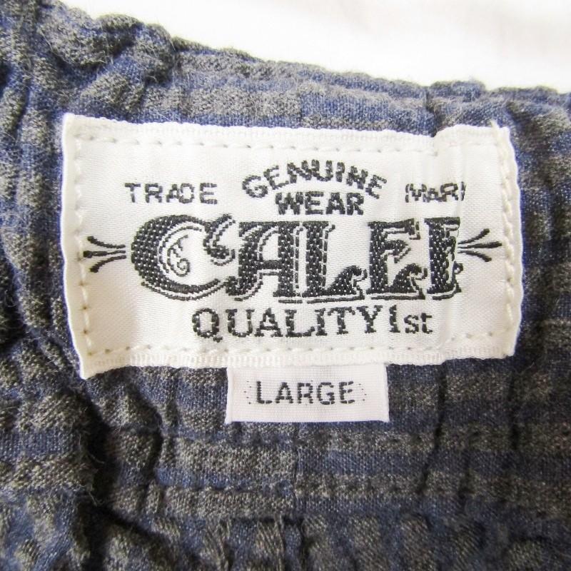 未使用 CALEE キャリー 19SS イージーショーツ CL-19SS081 シアサッカー ストライプ SEERSUCKER STRIPE ブラック 黒 L メンズ 中古 27002515 ...