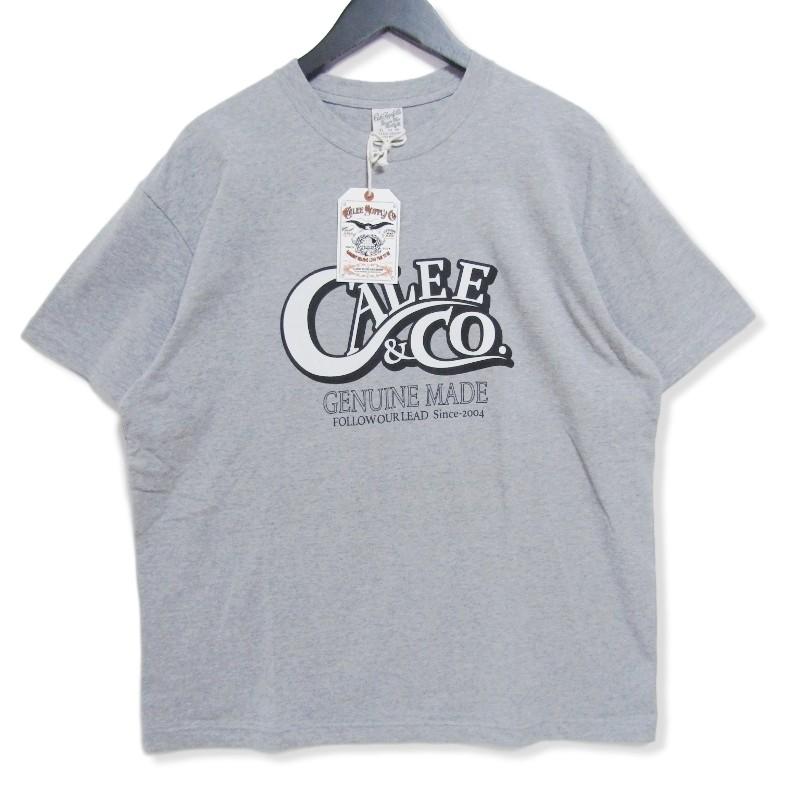 未使用 CALEE キャリー 19SS 半袖Tシャツ CL-19SS052 プリント ロゴ クルーネック Main logo t-shirt Tee グレー XL メンズ 中古 ...