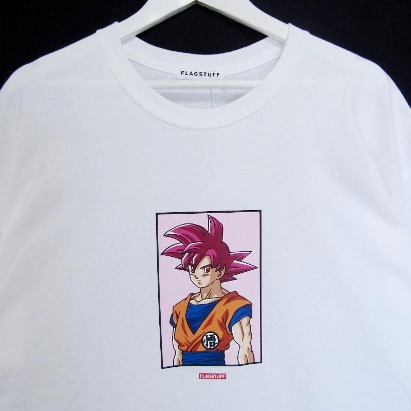 未使用 FLAGSTUFF フラッグスタッフ 半袖Tシャツ 19AW-FS×DB-06 DRAGON BALL ドラゴンボール 悟空 ホワイト 白 XL メンズ 中古 27002579 : ...