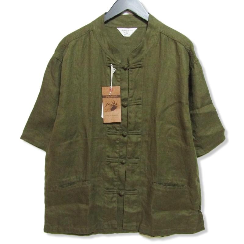 未使用 ANDFAMILYS アンドファミリー 半袖シャツ JKH-1906565 KFU LINEN H-JACKET カンフー ...
