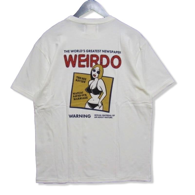 WEIRDO 未使用 ウィアード 半袖Tシャツ WRD-21-SS-31 S/S Crew Neck Tee Porn クルーネック ホワイト ...