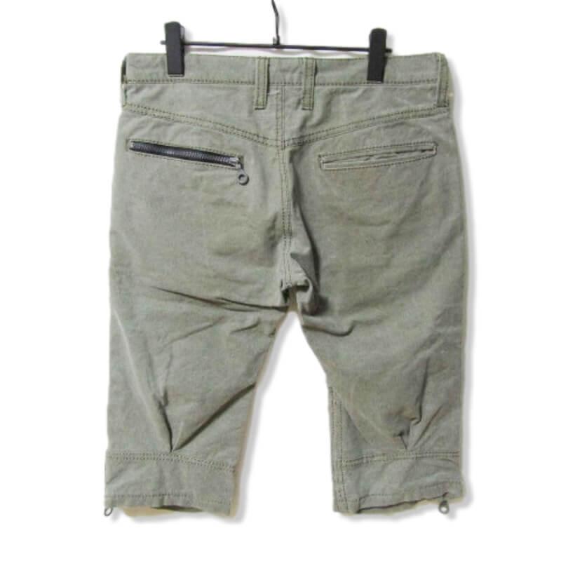 ISAMU KATAYAMA BACKLASH バックラッシュ クロップドパンツ 1047-03 USEDミリタリーテント生地ショートパンツ カーキ M 27103627 : クラシック ...