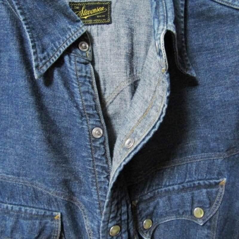 STEVENSON OVERALL CO. Stevenson Overall Co. スティーブンソンオーバーオール 長袖デニムシャツ CD2 ウエスタン 日本製 インディゴ L ...