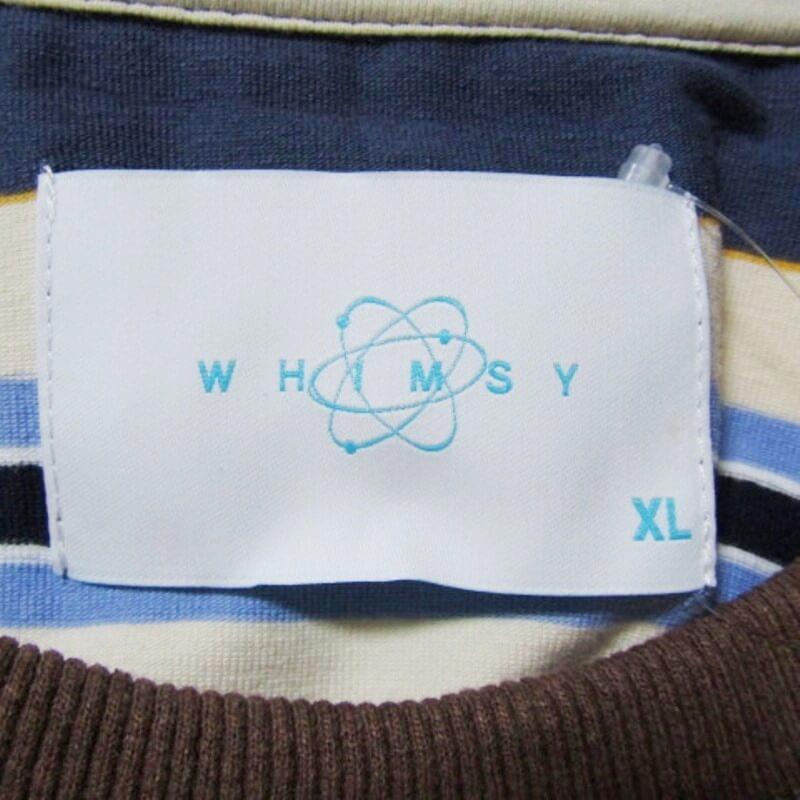 未使用 WHIMSY ウィムジー 長袖Tシャツ SNAP SLEEVE BORDER TOP ボーダー ポケット Tee ブラウン ネイビー XL タグ付き 27104054 : クラシック ...