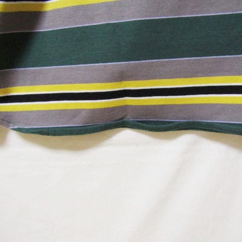 未使用 WHIMSY ウィムジー 長袖Tシャツ SNAP SLEEVE BORDER TOP ボーダー ポケット Tee ベージュ グリーン L タグ付き 27104056 : クラシック ...