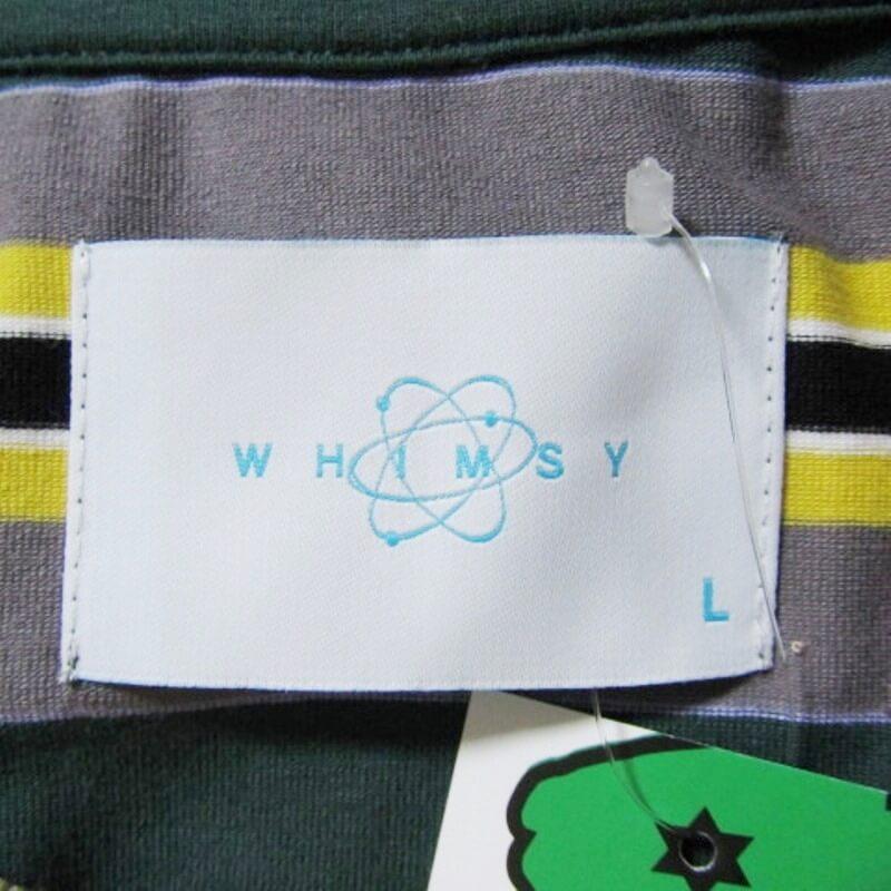 未使用 WHIMSY ウィムジー 長袖Tシャツ SNAP SLEEVE BORDER TOP ボーダー ポケット Tee ベージュ グリーン L タグ付き 27104056 : クラシック ...