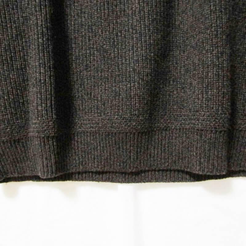 CALEE キャリー クルーネックニット TWO TONE CREW NECK KNIT SWEATER 長袖 ウール バイカラー 日本製 ブラウン L 27104813 :27104813 ...