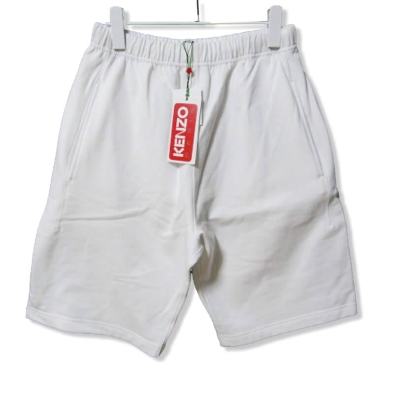 未使用 KENZO ケンゾー スウェットショーツ FC65PA7944MF BOKE FLOWER CREST CLASSIC SH ボケフラワー ホワイト S タグ付き 27104834 ...