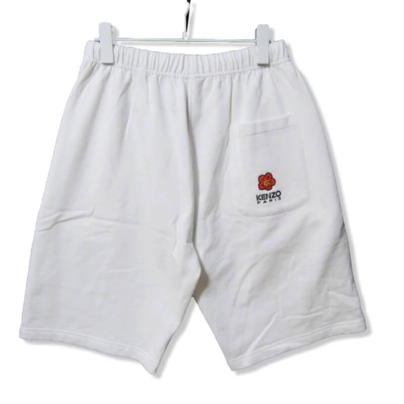 未使用 KENZO ケンゾー スウェットショーツ FC65PA7944MF BOKE FLOWER CREST CLASSIC SH ボケフラワー ホワイト S タグ付き 27104834 ...