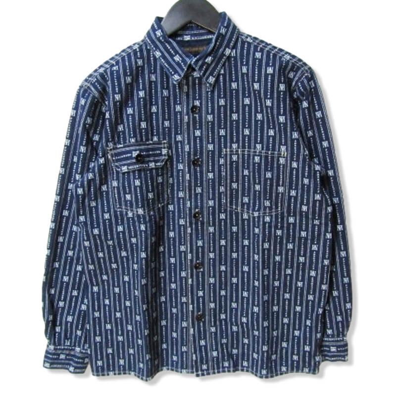 FULLCOUNT 美品 フルカウント 長袖ワークシャツ 4039 デニムシャツ VINTAGE WABASH WORKER'S SHIRT コットン インディゴ 40 27105033 ...