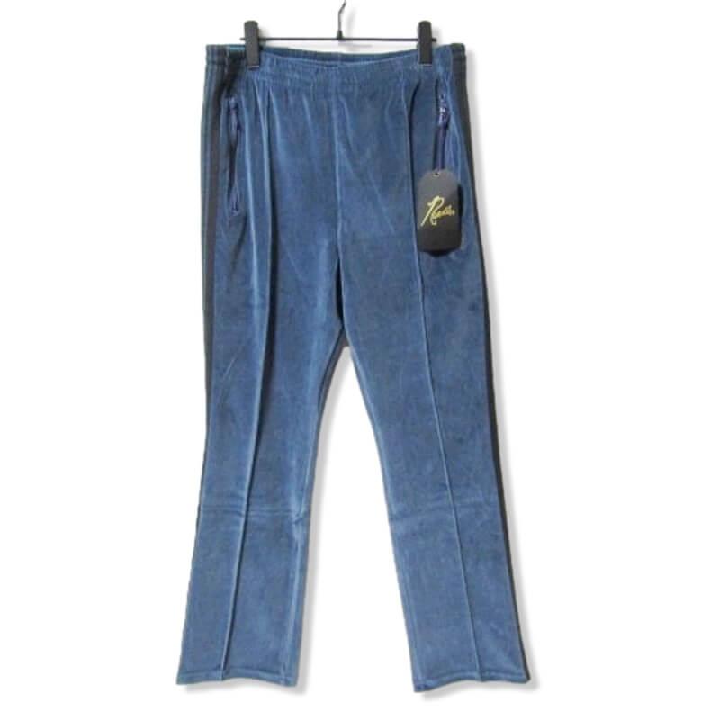Needles 未使用 ニードルス 23AW ベロア トラックパンツ NS253 Narrow Track Pant - C/Pe Velour スモークブルー M タグ付き 27105133 ...
