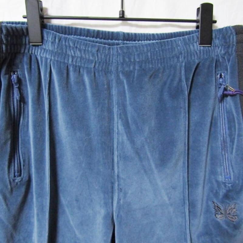 Needles 未使用 ニードルス 23AW ベロア トラックパンツ NS253 Narrow Track Pant - C/Pe Velour スモークブルー M タグ付き 27105133 ...