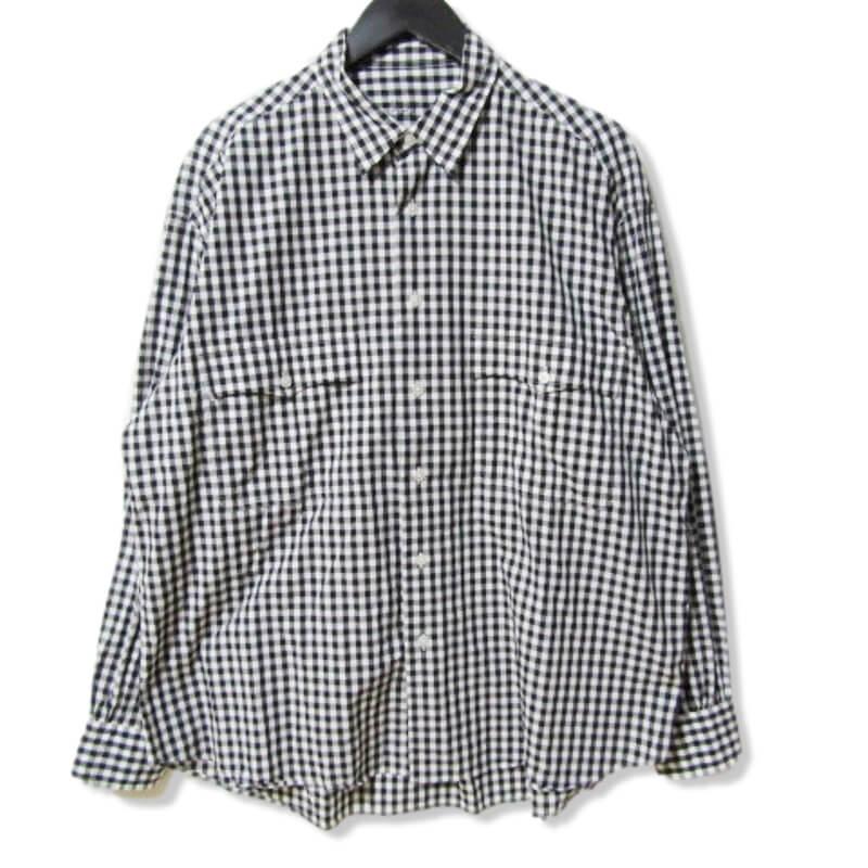 PORTER CLASSIC Porter Classic ポータークラシック ロールアップシャツ ギンガムチェック 日本製 ROLL UP GINGHAM CHECK SHIRT ブラック ...