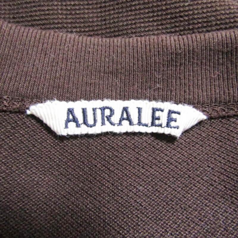 AURALEE オーラリー 半袖Tシャツ A21ST02EK SUPER FINE COTTON SALT SHRINK PIQUE BIG TEE コットン 日本製 ブラウン 5 ...