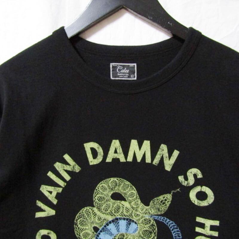 CALEE キャリー 半袖Tシャツ SO VAIN DAMN HOT プリント 蛇 ブラック 黒 XL 27106377 : クラシック - 通販 - Yahoo!ショッピング