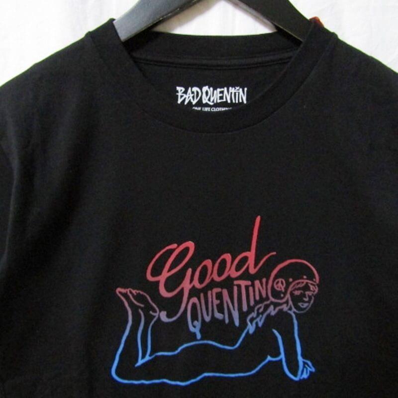 未使用 BAD QUENTIN バッドクエンティン 半袖Tシャツ BQ-C07 PRINT T-SHIRTS ブラック 黒 S タグ付き ...