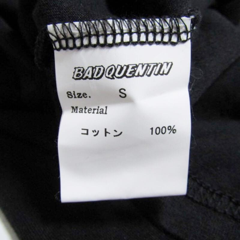 未使用 BAD QUENTIN バッドクエンティン 半袖Tシャツ BQ-C07 PRINT T-SHIRTS ブラック 黒 S タグ付き ...