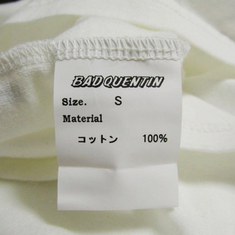 未使用 BAD QUENTIN バッドクエンティン 半袖Tシャツ BQ-C07 PRINT T-SHIRTS ホワイト 白 S タグ付き ...