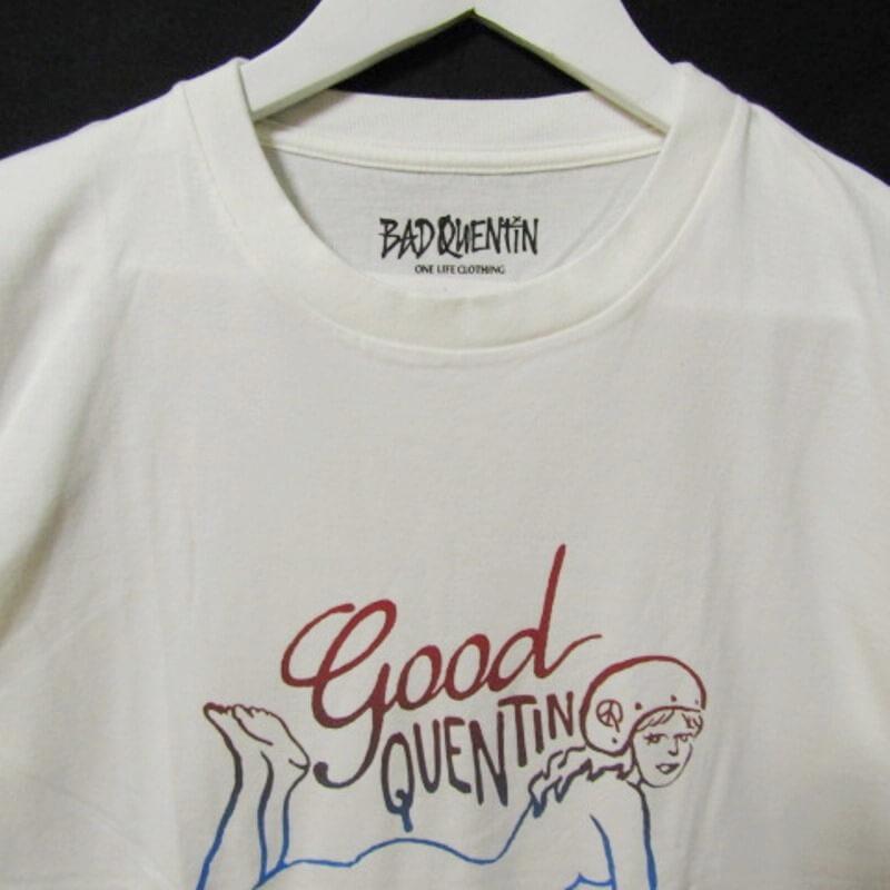 未使用 BAD QUENTIN バッドクエンティン 半袖Tシャツ BQ-C07 PRINT T-SHIRTS ホワイト 白 M タグ付き ...