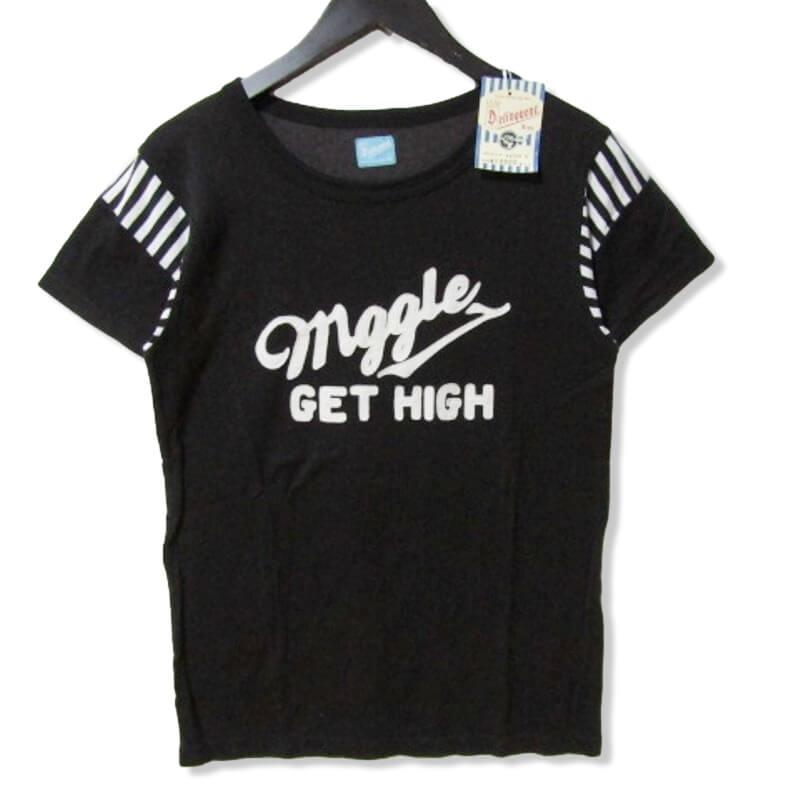 未使用 Delinquent Bros デリンクエントブロス 半袖Tシャツ DE12-42 Maggl Tee ブラック 黒 S タグ付き ...