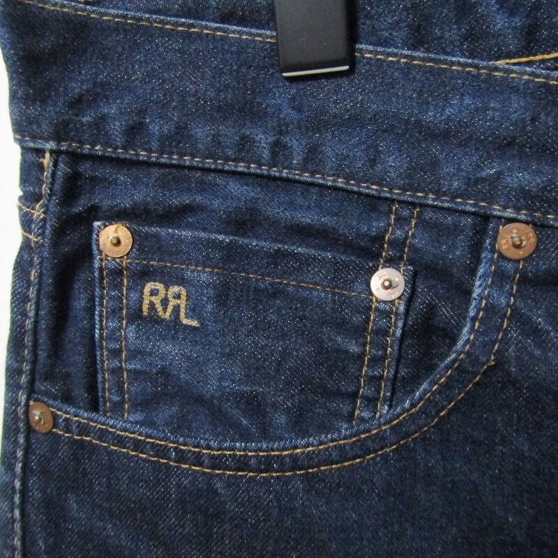 RRL Ralph Lauren ダブルアールエル デニムパンツ LOW STRAIGHT 782504846004 5ポケット 赤耳 ボタンフライ USA製 インディゴ 32 ...