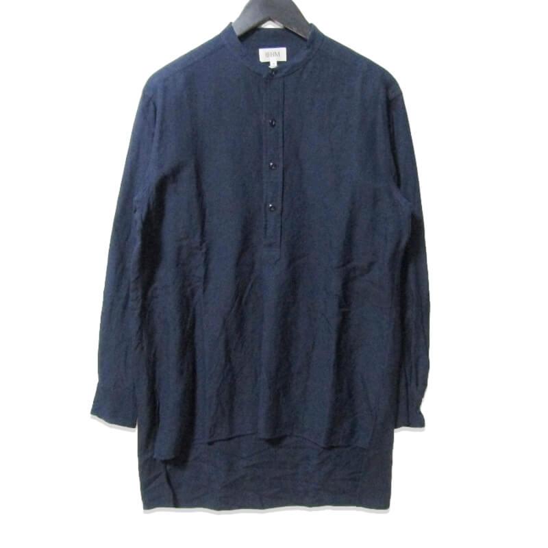 Herdmans × BRITISH MADE ハードマンズ ブリティッシュメイド 長袖シャツ プルオーバー オフィサーシャツ ネイビー S ...