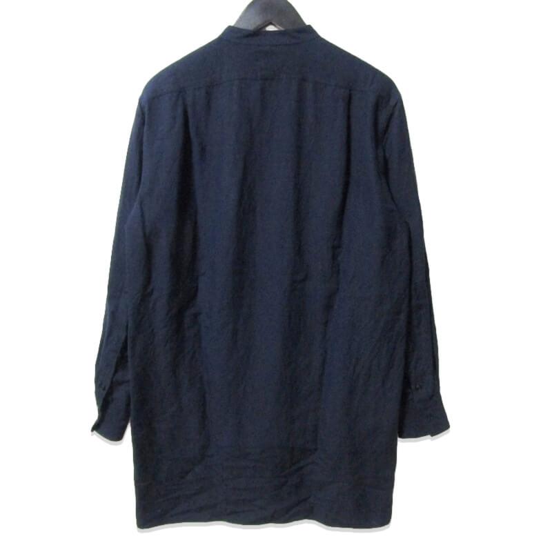 Herdmans × BRITISH MADE ハードマンズ ブリティッシュメイド 長袖シャツ プルオーバー オフィサーシャツ ネイビー S ...