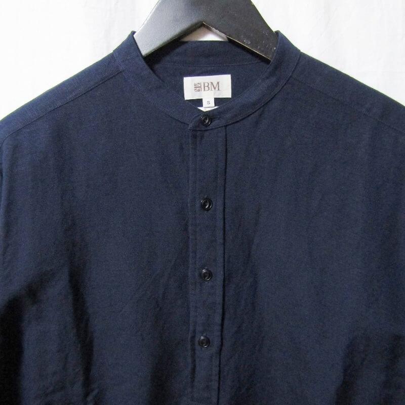Herdmans × BRITISH MADE ハードマンズ ブリティッシュメイド 長袖シャツ プルオーバー オフィサーシャツ ネイビー S ...