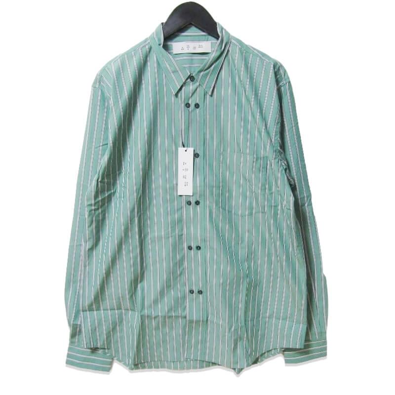 未使用 BAL リトルビッグ 長袖シャツ BAL-2092 DOUBLE BUTTON SHIRT ダブルボタン ストライプ グリーン 2 タグ付き 27108167 : クラシック - 通販 ...