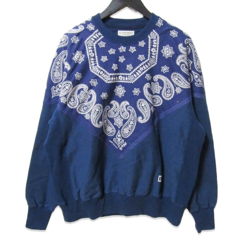 ILL ONE EIGHTY × KOTSUBO イルワンエイティ ILL180 コツボ ヴィンテージバンダナ スウェット VINTAGE BANDANA S ブルー M 27108292 ...