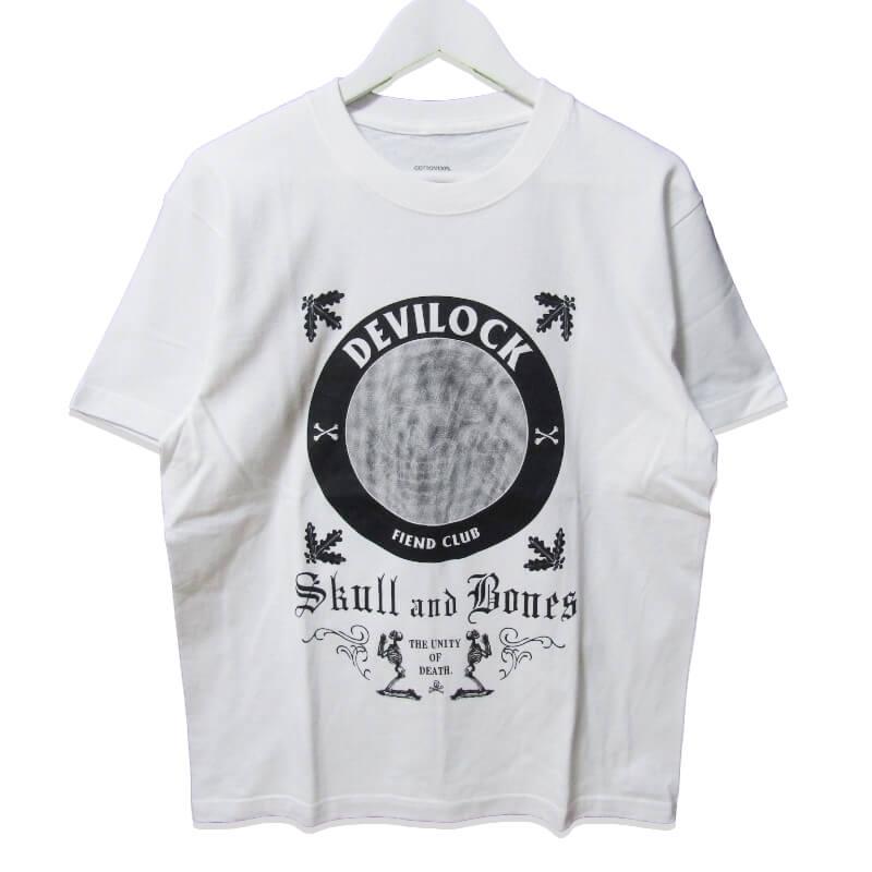 未使用 DEVILOCK デビロック 半袖Tシャツ SKULL&BONE スカル&ボーンズ プリント コットン 日本製 ホワイト 白 M 27108572 : 27108572 : クラシック ...