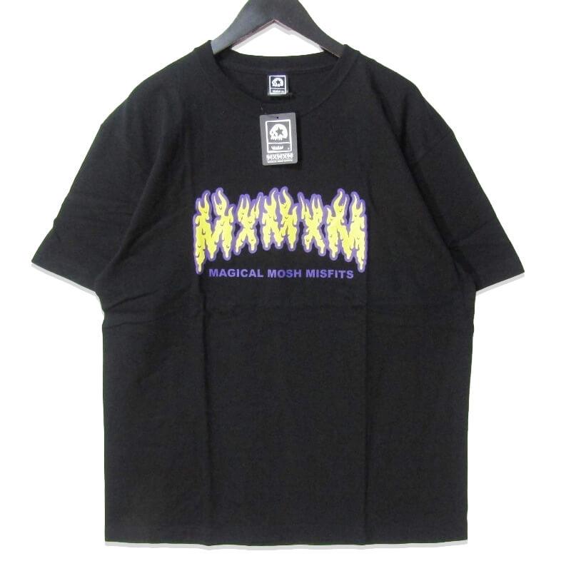 未使用 MAGICAL MOSH MISFITS マジカルモッシュミスフィッツ 半袖Tシャツ M1690 MxMxM TIE DORODORO FIRE TEE ブラック XL ...