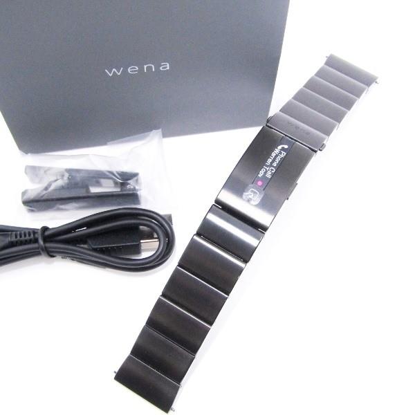 未使用 SONY wena ウェナ wrist pro Premium Black WB-11A/B ソニー スマートウォッチ 電子マネー ステンレス ブラック 黒クオーツ 腕時計 中古 ...