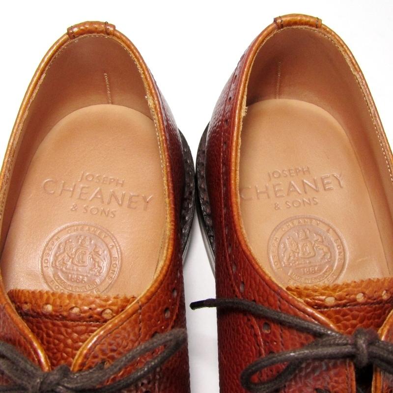美品 CHEANEY チーニー TENTERDEN 2R グレインカーフ テンターデン ダイナイトソール マホガニー UK7F 箱付シューズ ...