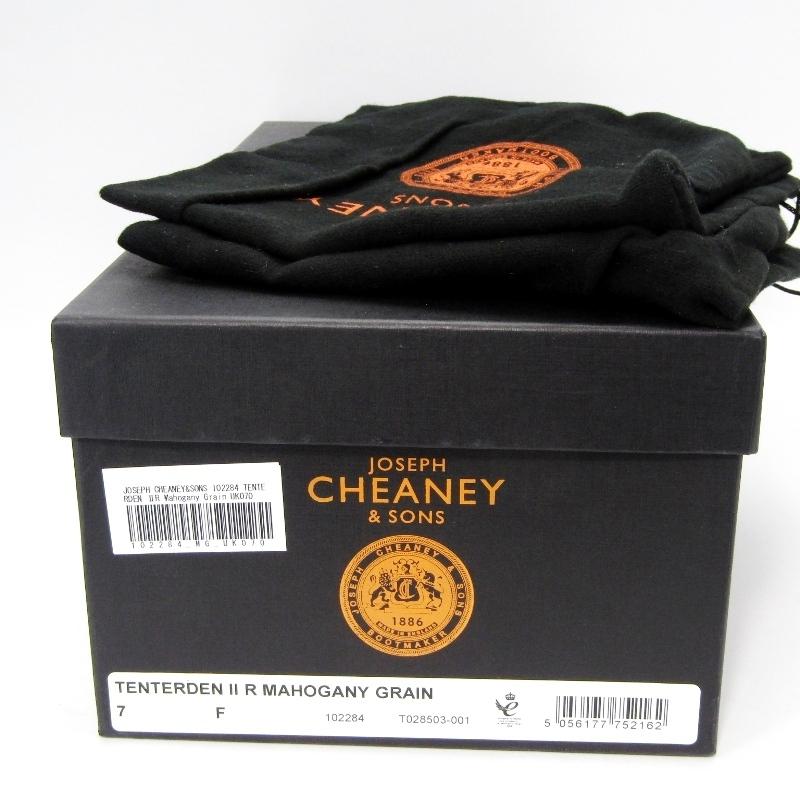 美品 CHEANEY チーニー TENTERDEN 2R グレインカーフ テンターデン ダイナイトソール マホガニー UK7F 箱付シューズ ...
